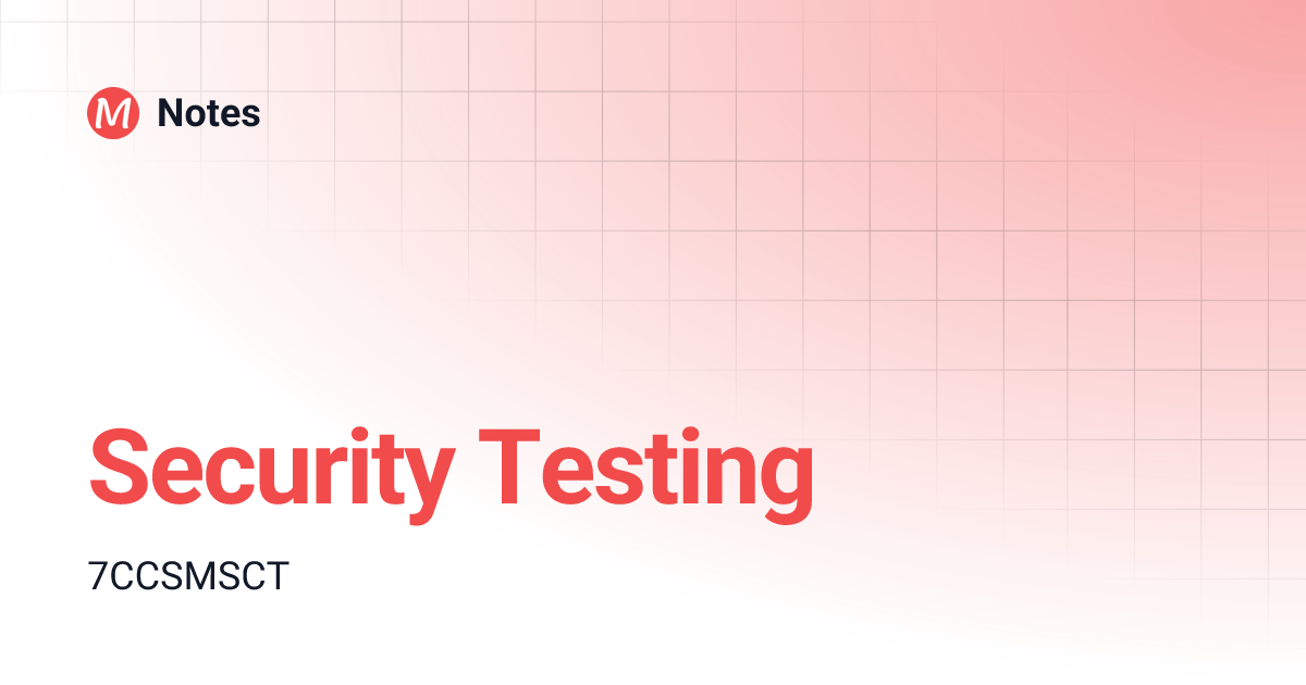 Security Testing | Notes